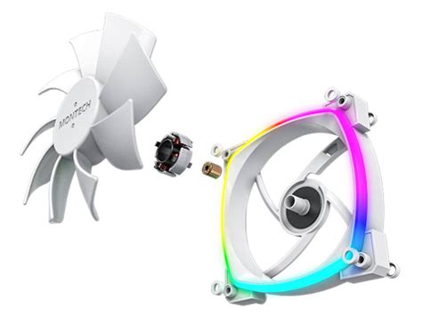 Montech AX Mm ARGB PWM Fan White Case Fans LED Lighting