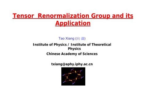 Tensor Renormalization Group And Its Application