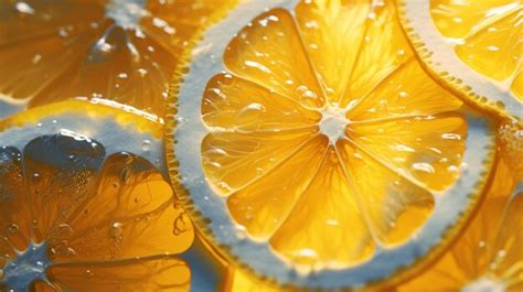 Yellow Sliced Lemons Places On A Table Overlapping Each Other Neural