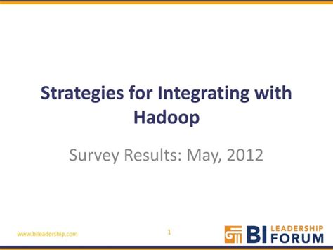 strategies for integrating with hadoop ppt
