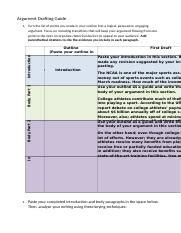 5 09 Writing Your Argument Argument Drafting Guide 1 Turn The List Of Points You Made In Your