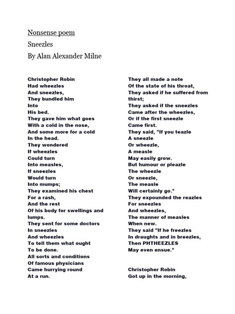 Nonsense Poem Pdf