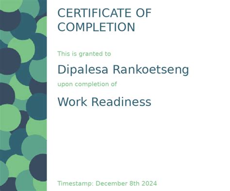 Dipalesa Work Readiness Pdf