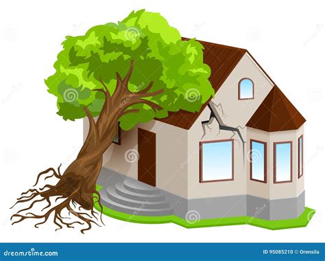 Tree Fell On House Home Insurance Cartoon Vector CartoonDealer Com 63786725
