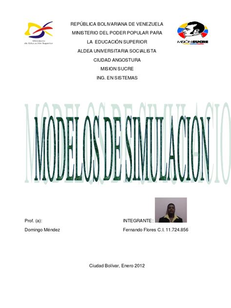 Formulación De Modelos De Simulación Pdf Simulación Lenguaje De Programación
