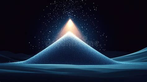 Abstract Pyramid Structure Illuminated From Above Digital Design Stock Illustration