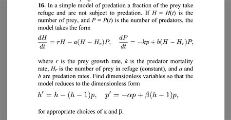 solved 16 in a simple model of predation a fraction of the