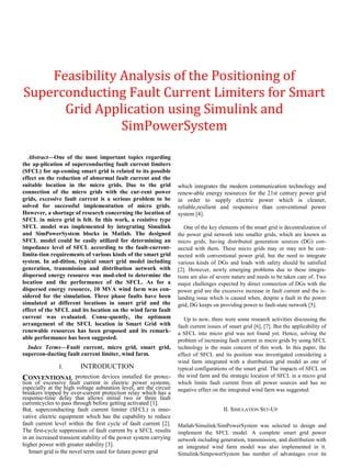 Feasibility Analysis of the Positioning of Superconducting Fault ...