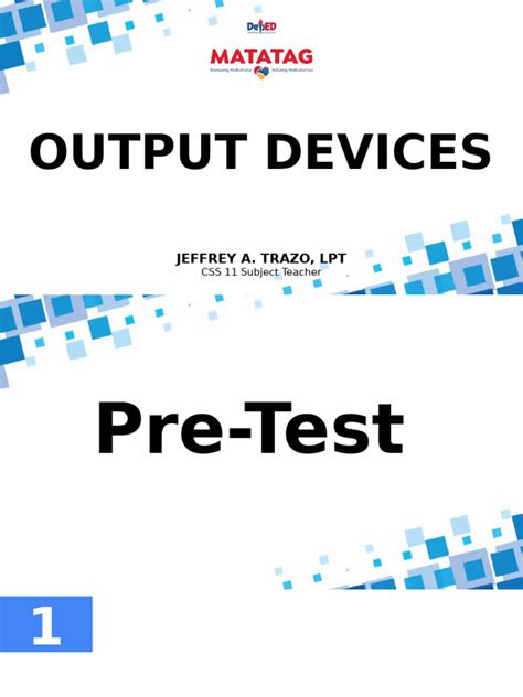 Css 11 Pco Lo1 3 Output Devices Pdf Computer Monitor Printer Computing