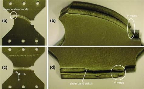 A And B Display Fracture Of The Arcan 45 Tests Fracture Started In A