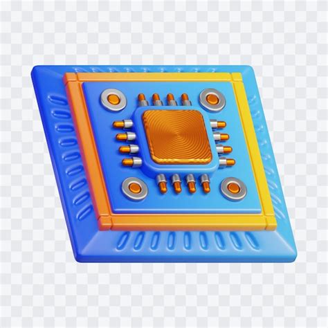 Microprocessor 3d Illustration Premium Psd