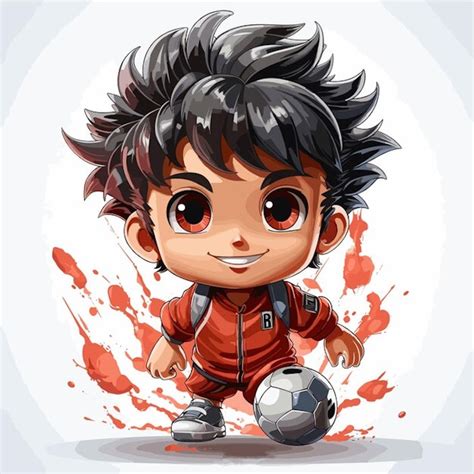 Energetic Soccer Prodigy Chibi Style Illustration Jiffy Designs