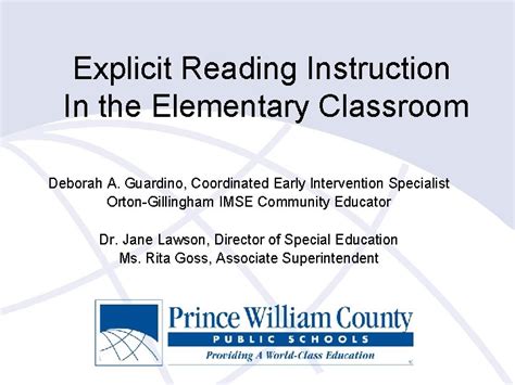 Explicit Reading Instruction In The Elementary Classroom Deborah