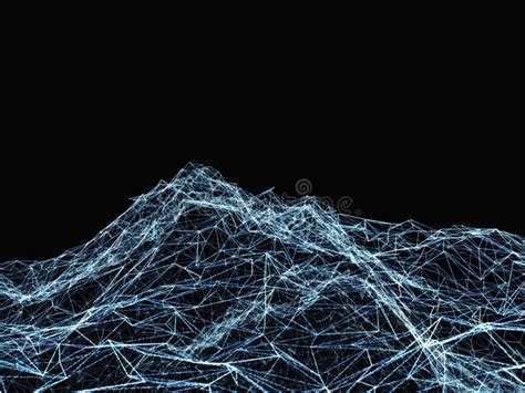 Abstract Digital Landscape With Particles Stock Illustration