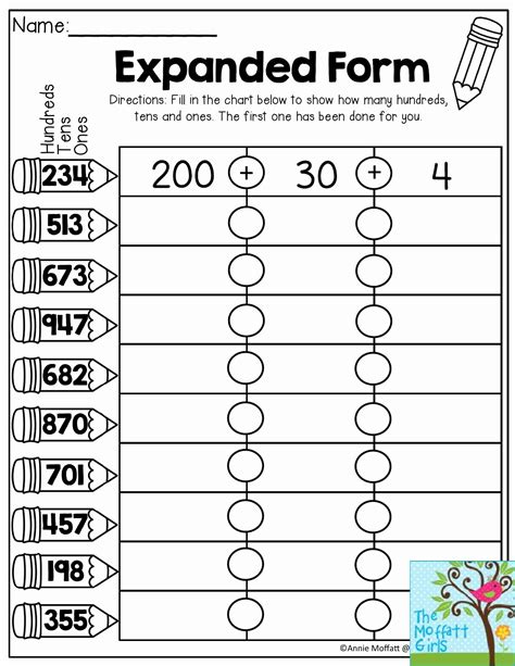 Expanded Notation Worksheets Elegant Digit Expanded Form Subtraction A Free Printable Simple