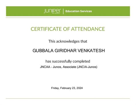 Junipernetworks Aicteinternship Eduskillsinternship Gubbala