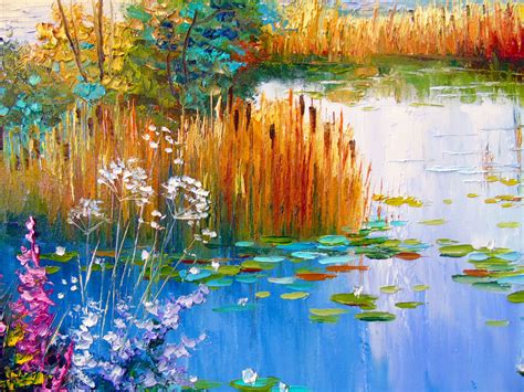 Картина «Квіти біля ставка Ольга Дарчук Jose Art Gallery