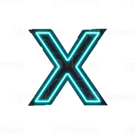 Futuristic Neon Letter X Circuit Board Design 59254675 Png