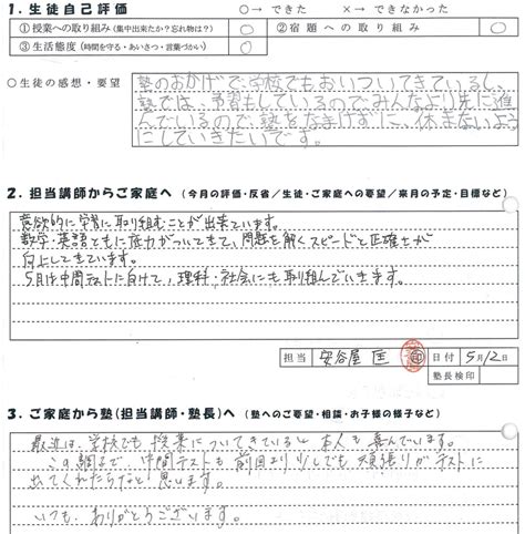 【4月】指導報告書① 【step個別指導塾：公式ブログ】step By Step 一歩一歩着実に