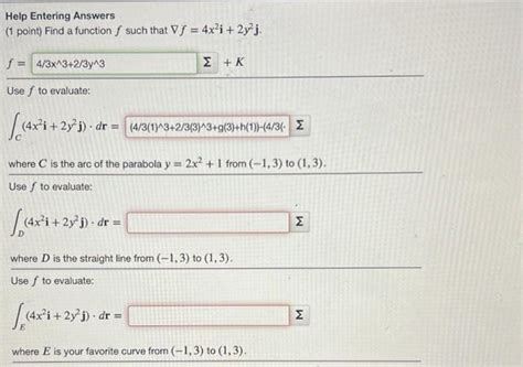 solved help entering answers 1 point find a function f