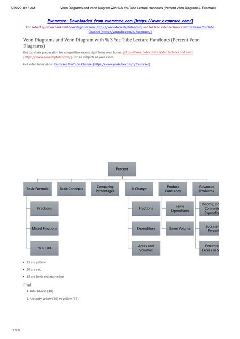 SOLUTION Venn Diagrams And Venn Diagrams With S YouTube Lecture Handouts Percent Venn