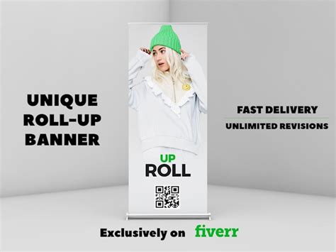 Design A Unique Roll Up Banner With A Free Qr Code By Anasslab Fiverr