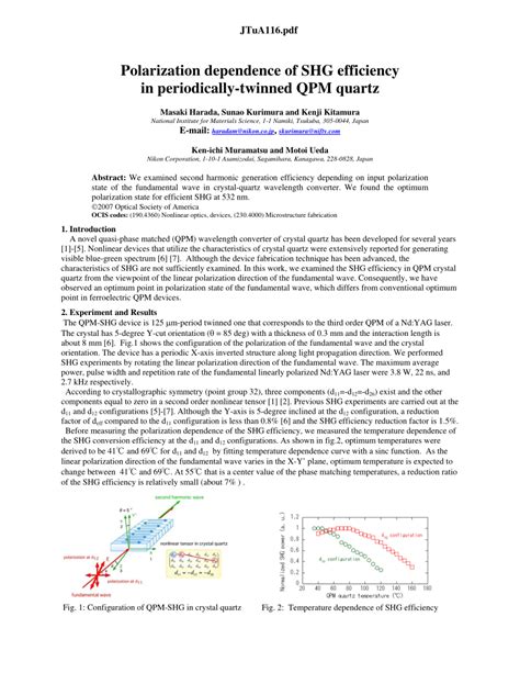 Pdf Polarization Dependence Of Shg Efficiency In Periodically Twinned