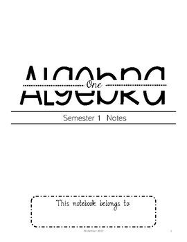Algebra Semester Guided Notes By Mathier TPT