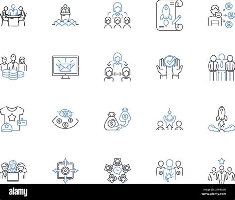 Unified Partnership Line Icons Collection Collaboration Unity Alliance Synergy Integration