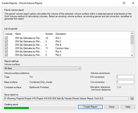 parcel volume report autodesk community