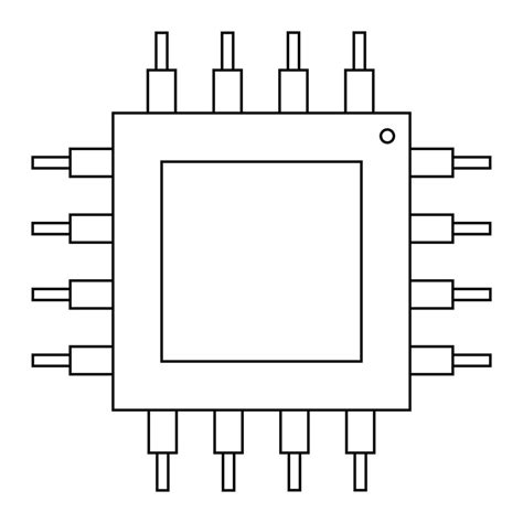 Simple Illustration Of Digital Electronic Computer CPU Chip Icon Vector Art At Vecteezy