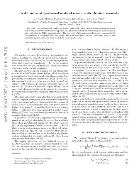 Pdf Scalar And Axial Quasinormal Modes Of Massive Static Phantom