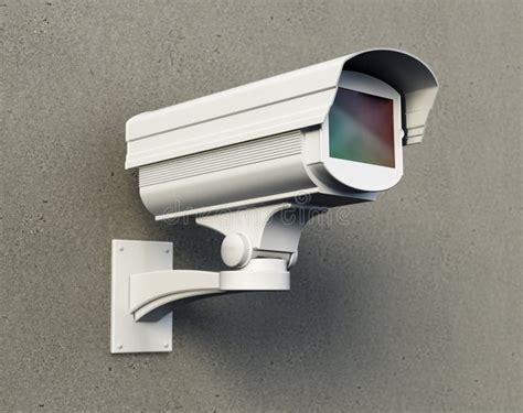 Cctv Camera On The Wall 3d Illustration Stock Illustration