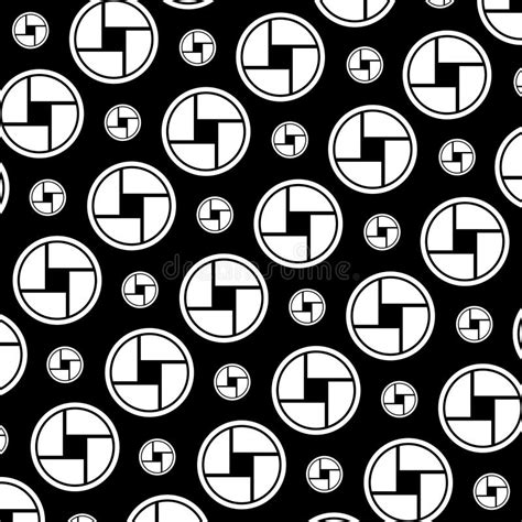 Camera Shutter Icon Isolated Seamless Pattern On Black Background Stock Vector Illustration Of