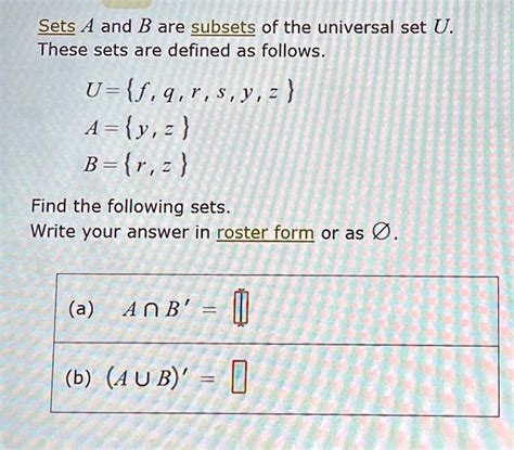 solved a a ∩ b [] b a ∪ b []
