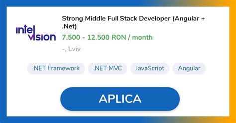 Strong Middle Full Stack Developer Angular Net 💰 7500 12500 Ron Rdevjobromania