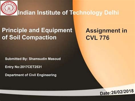 Field Control Of Compaction And Compaction Equipment Ppt