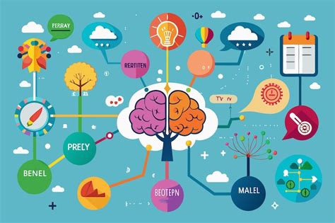 A Colorful Illustration Depicting A Brain With Multiple Branches