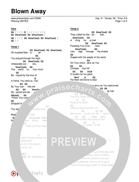 Blown Away Chords Pdf Hillsong United Praisecharts