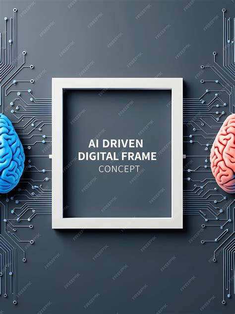 3d Ai Driven Digital Brain Frame Concept As A Minimalistic Border Frame