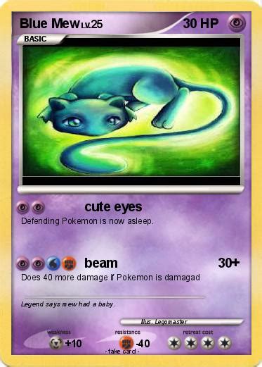 Pokémon Blue Mew 13 13 Cute Eyes My Pokemon Card