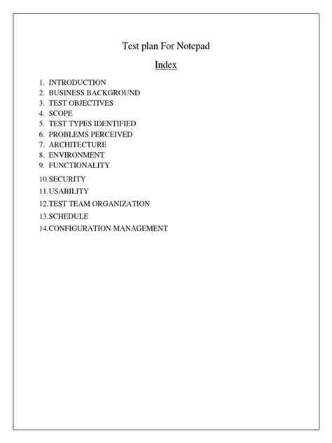 Notepad Testplan Pdf Software Testing Software