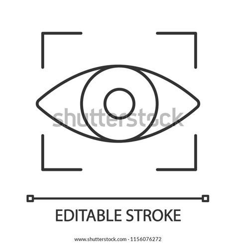 Retina Scan Linear Icon Iris Recognition Stock Vector Royalty Free