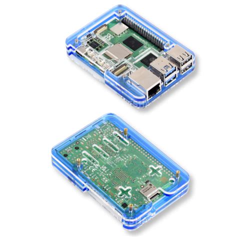 Mikrobot Transparent Blue Acrylic Case For Raspberry Pi From Waveshare