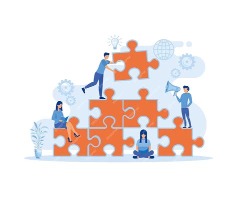 Premium Vector Joint Teamwork Building A Business Team People