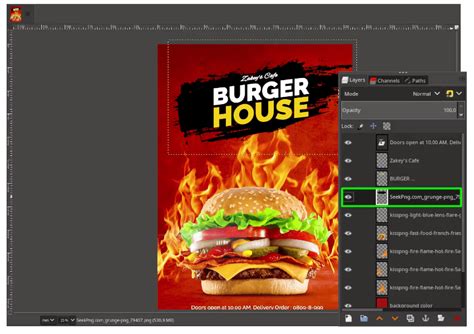 How To Create A Burger Poster Design In Gimp Zakey Design