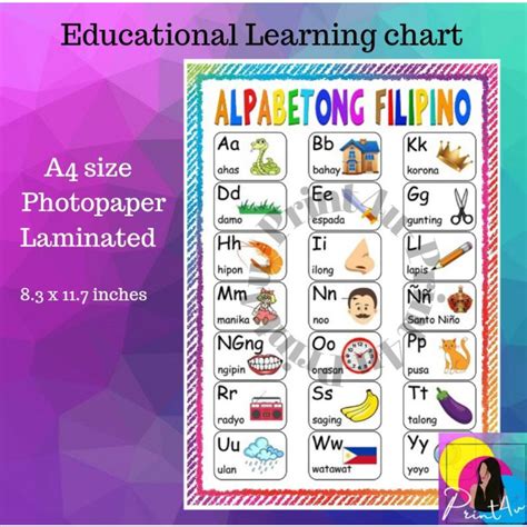 Alpabetong Filipino Laminated Chart Shopee Philippine Vrogue Co Free