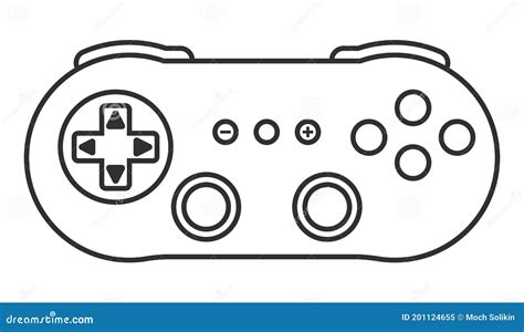 Classic Video Game Controller Or Classical Joystick Line Art Icon For Apps Or Website Stock