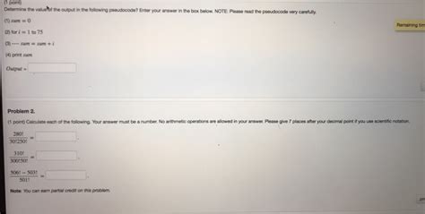 Solved 1 Point Determine The Value Bt The Output In The