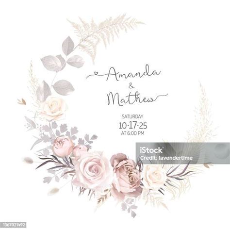 모던 베이지 색과 블러시 트렌디 한 벡터 디자인 프레임 파스텔 말린 팜파스 잔디 0명에 대한 스톡 벡터 아트 및 기타 이미지 0명 가을 건조한 Istock